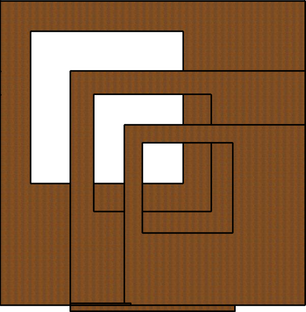 Three Squares made of corten steel - FerrCa